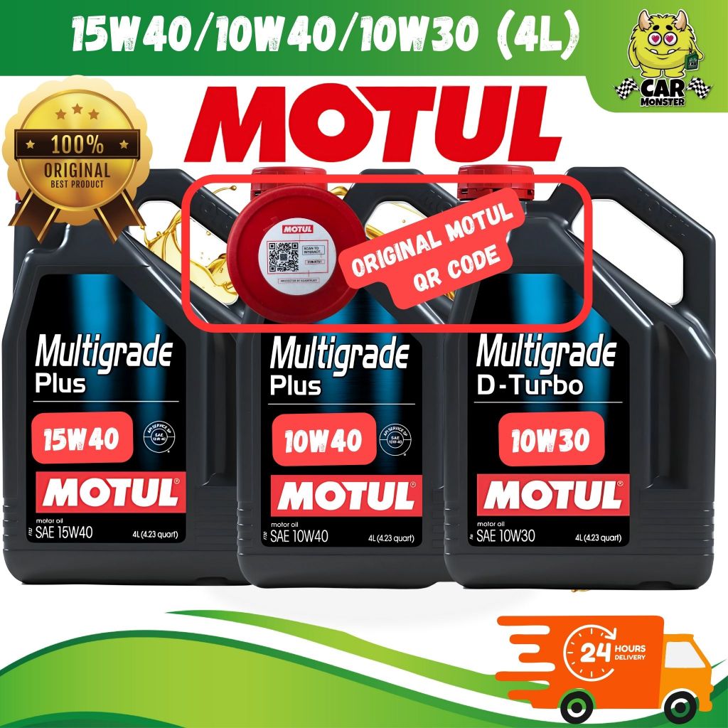 (ORIGINAL) QR MALAYSIA MOTUL ENGINE OIL 15W40 | 10W40 | 10W30 Multigrade Plus Multigrade D-Turbo ...