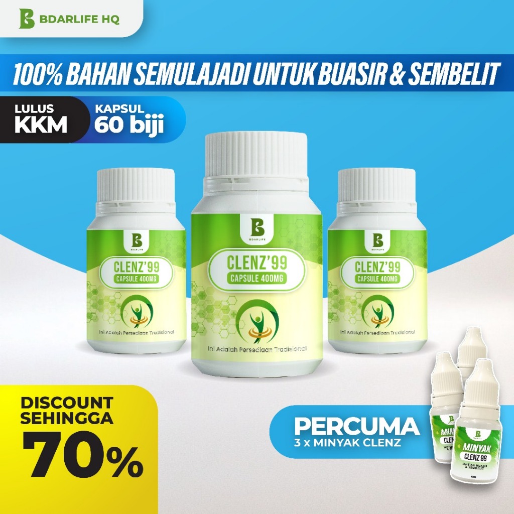 Clenz99 Kapsul - Redakan Buasir dan Sembelit dari Dalam, Bantu Detox dan Kurangkan Berat Badan ...