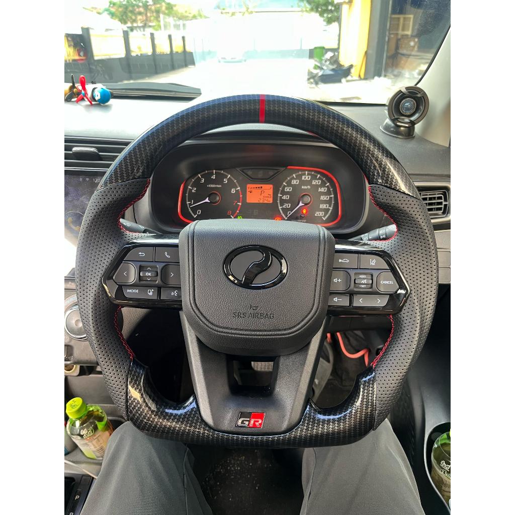 PERODUA/DAIHATSU LOGO GR CARBON STEERING FOR MYVI LAGI BEST/MYVI 2018 ...
