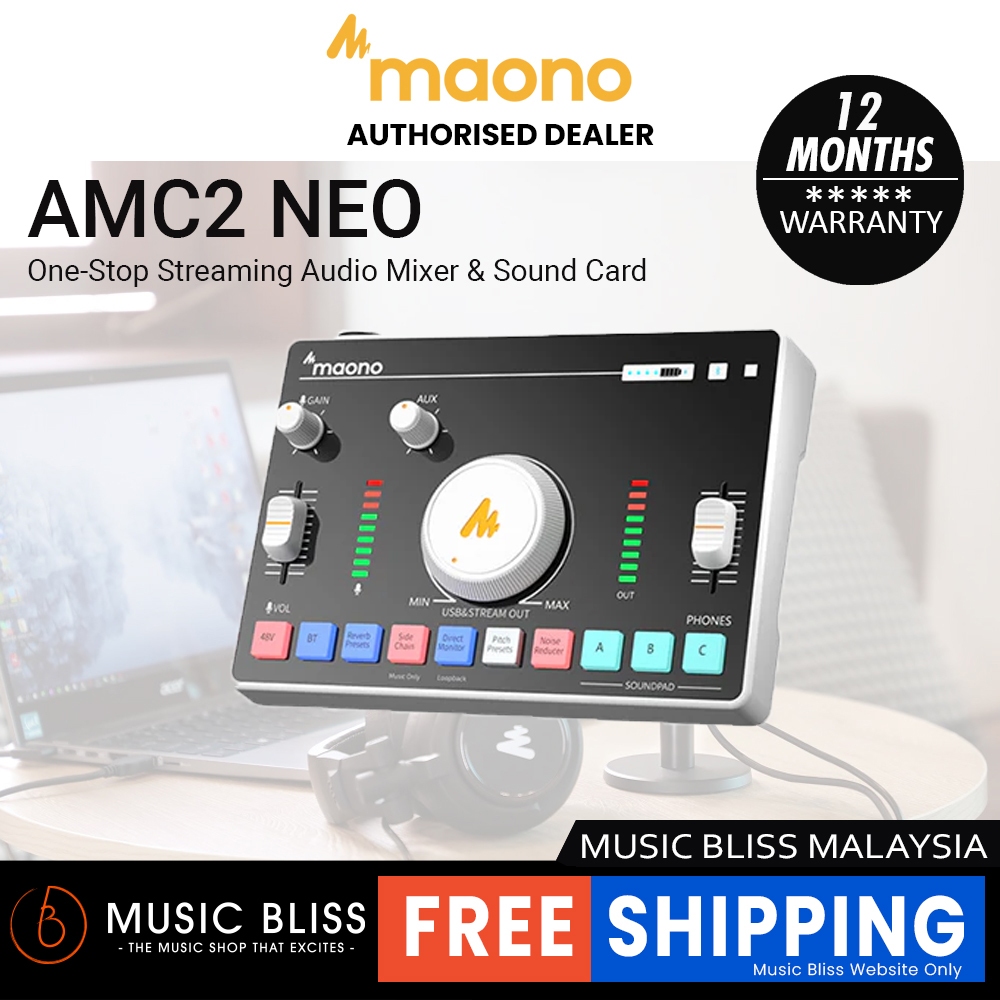 MAONO AMC2 NEO One-Stop Streaming Audio Mixer & Sound Card - Black ...