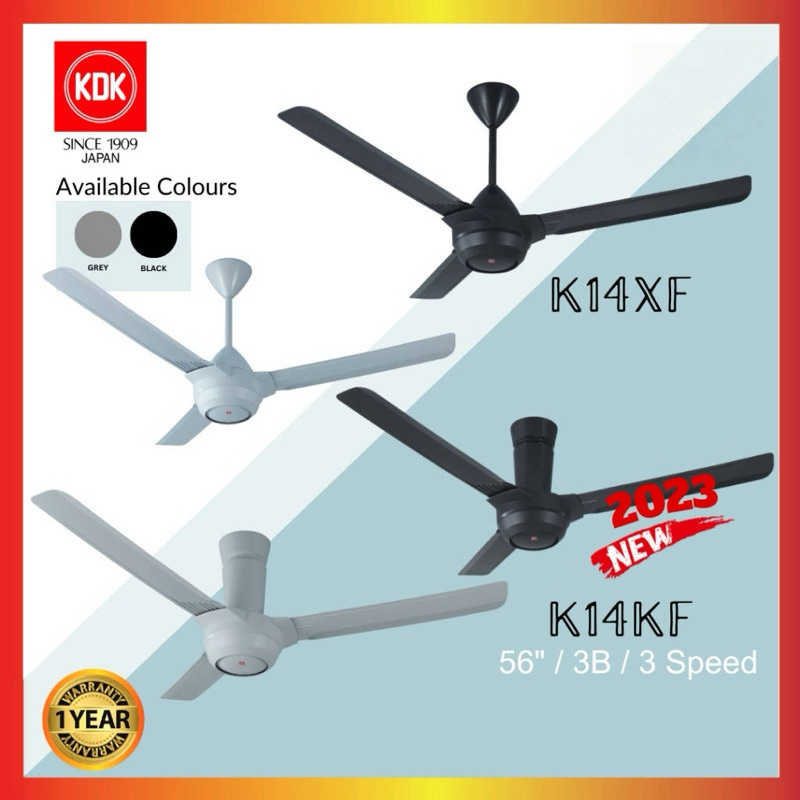 KDK CEILING FAN REMOTE CONTROL K14KF & K14XF BLACK & GREY | Shopee Malaysia