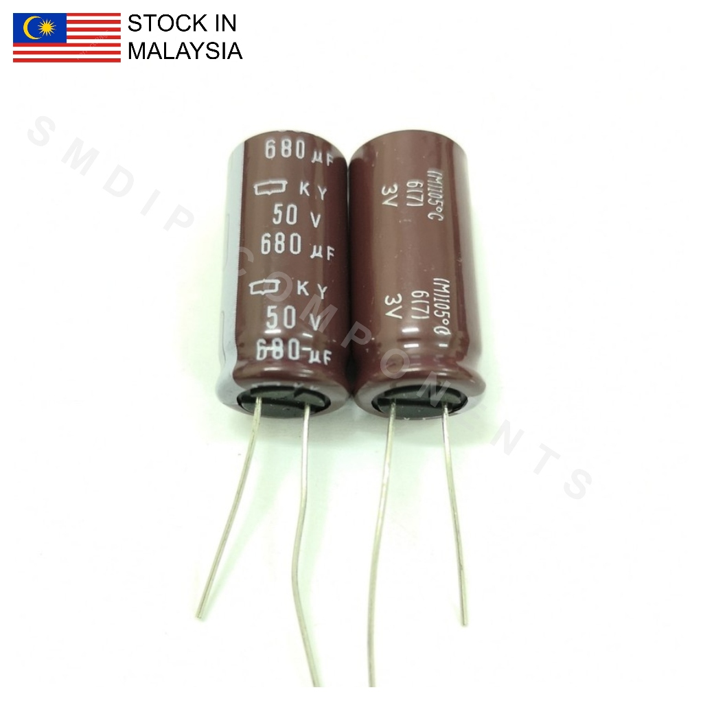 Japanese-Grade 680uF 50V 105°C, Radial Capacitor, 12mm x 29mm | Shopee Malaysia