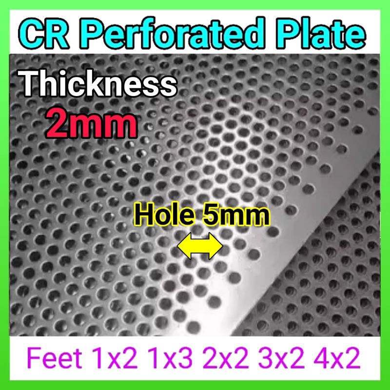 2mm Thickness Metal Plate Perforated/ Papan Besi Lubang Hole 5mm ...