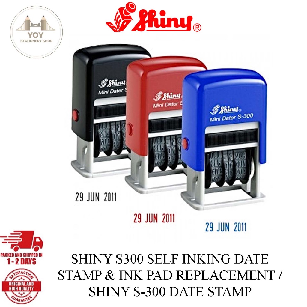 SHINY S300 SELF INKING DATE STAMP & INK PAD REPLACEMENT / SHINY S-300 DATE STAMP (READY STOCK ...