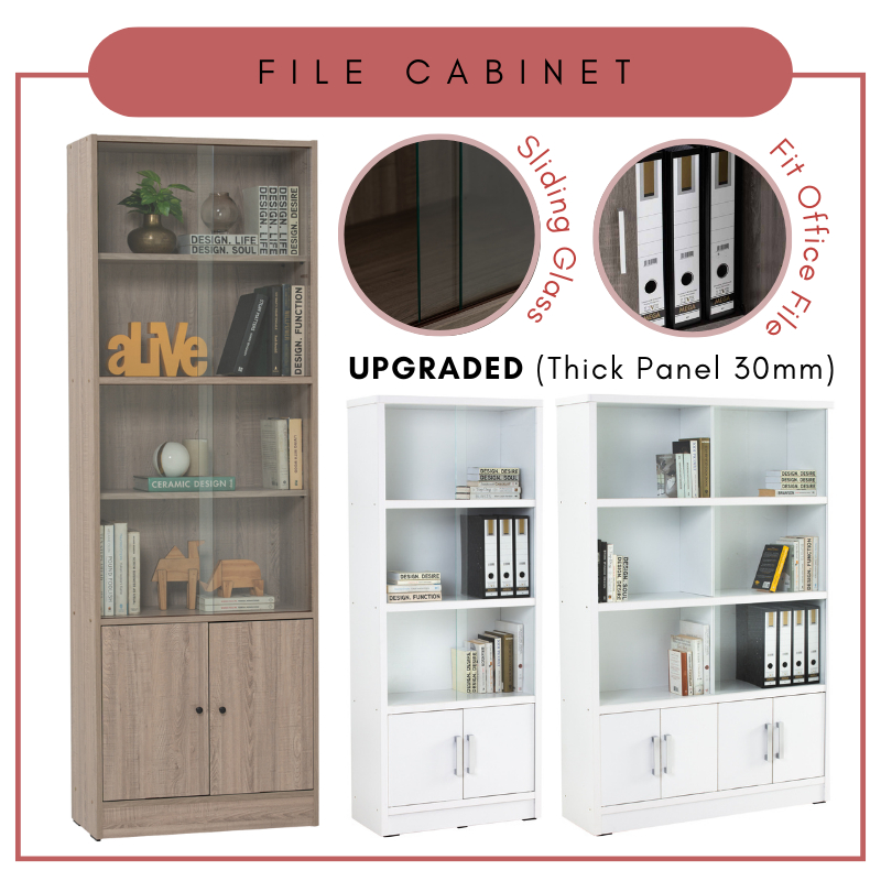 Alora Furniture - ECO HAVIR File Cabinet With Glass Door / Almari Buku ...