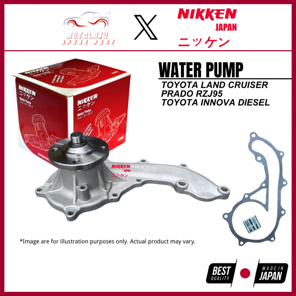 NIKKEN JAPAN TOYOTA LAND CRUISER PRADO RZJ95 INNOVA DIESEL WATER PUMP ...