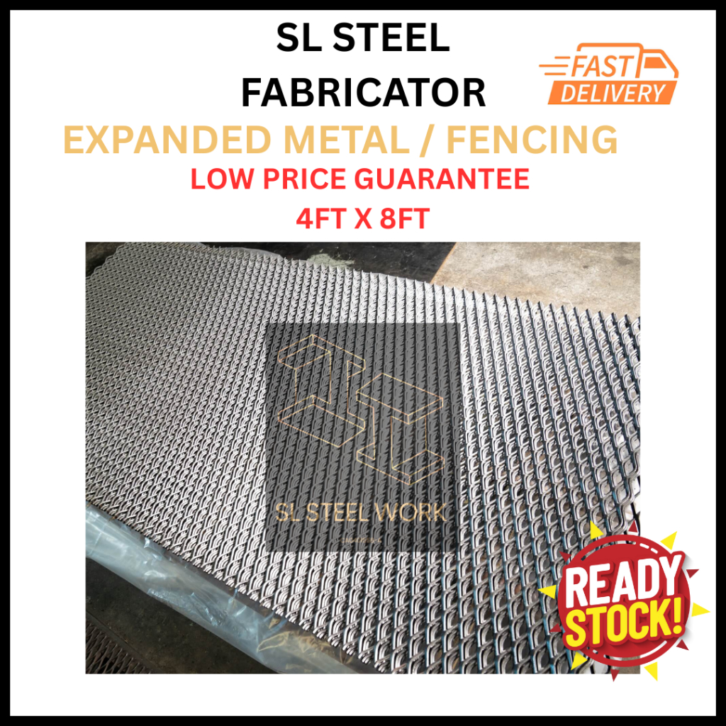 MILD STEEL EXPANDED METAL (SM1528) 7506 4 KAKI X 8KAKI (SATU ROLL (BESI ...