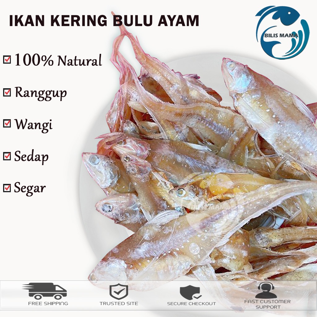 200g Ikan Masin Bulu Ayam / Salted Fish / Ikan Kering Bulu Ayam / Ikan ...