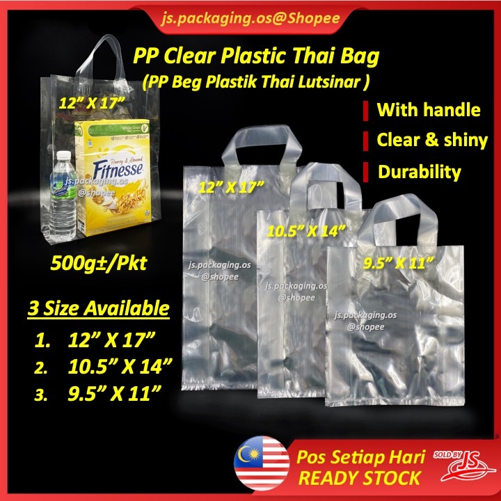 PP Clear Plastic Thai Bag PP Plastic Shopping Bag with Handle Siam ...