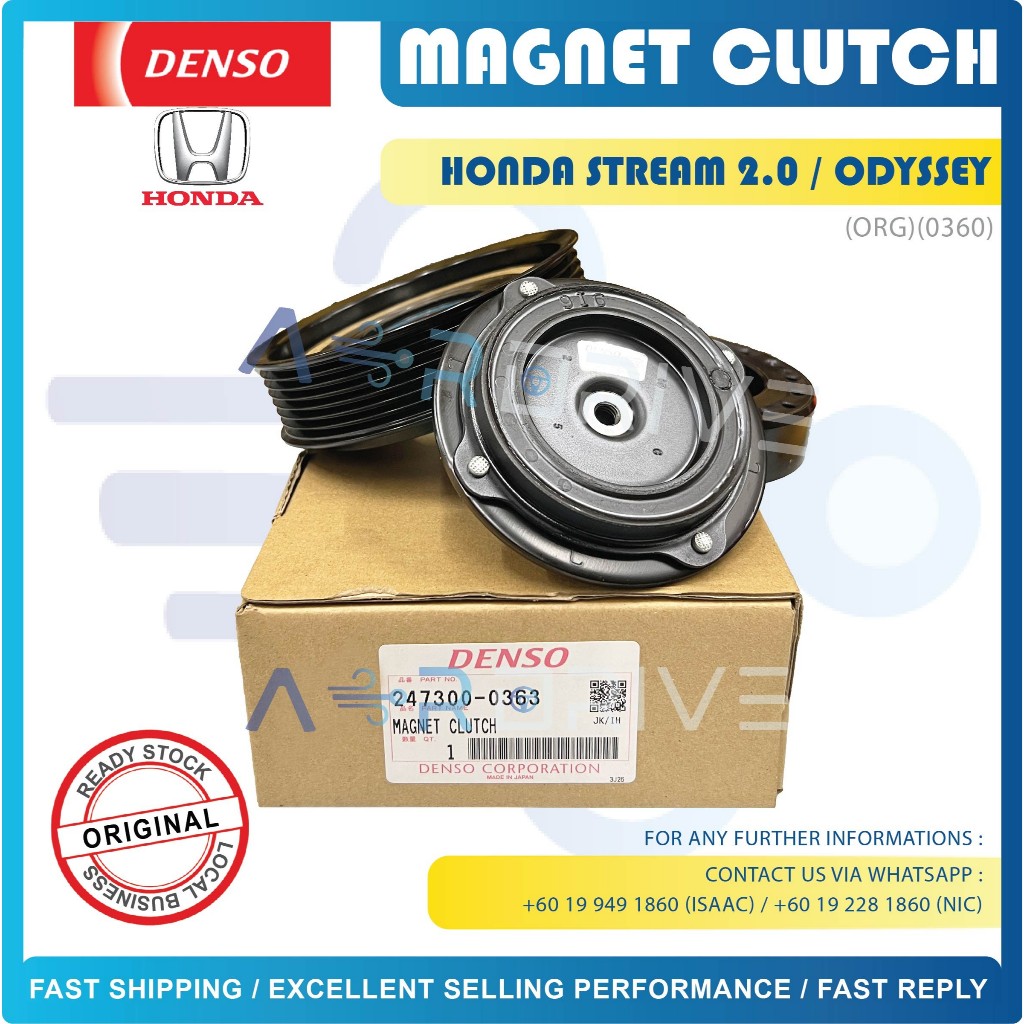 DENSO ORIGINAL HONDA STREAM 2.0 / ODYSSEY RB3 2.0 MAGNETIC CLUTCH ...