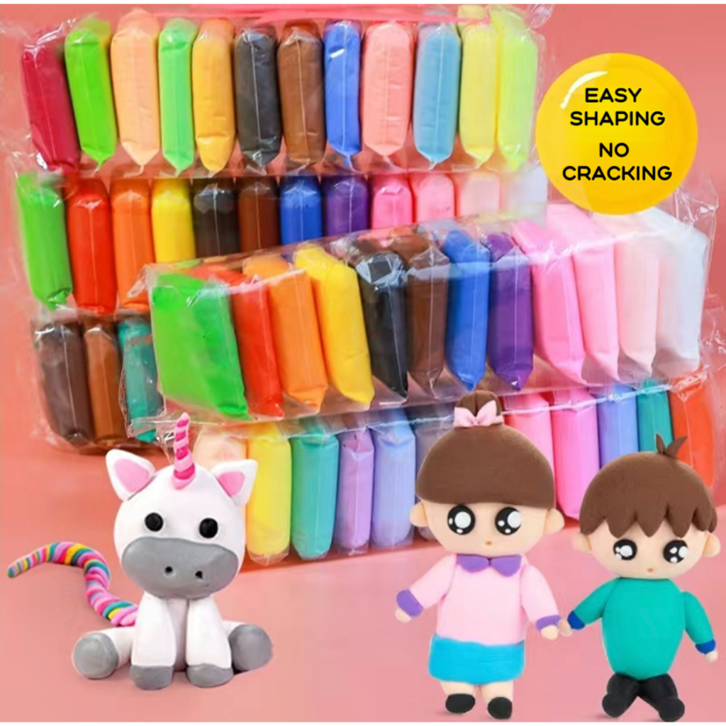 48color ultra light clay non-toxic colored clay rubber clay children's ...