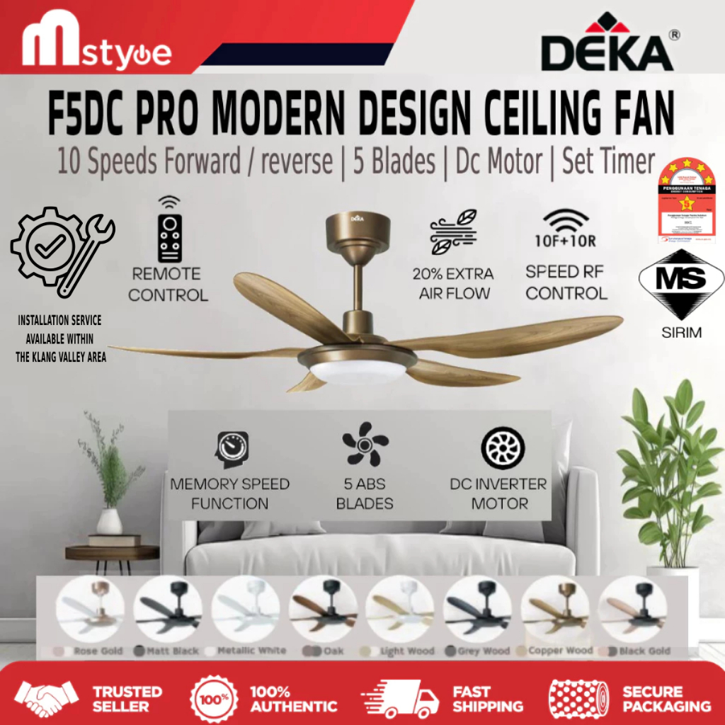 [Installation] DEKA F5DC PRO Ceiling Fan 56" | 46" 5-ABS Blade | DC ...