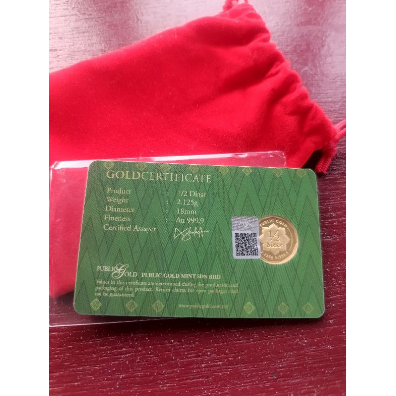 Gold Bar - PG Half Dinar (2.125gram) | Shopee Malaysia