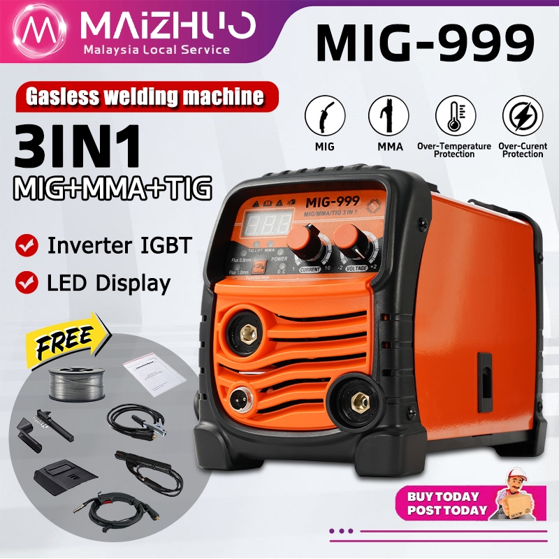 Mig Welding Set 3in1 Gasless Used For Iron Stainless Steel Aluminum ...