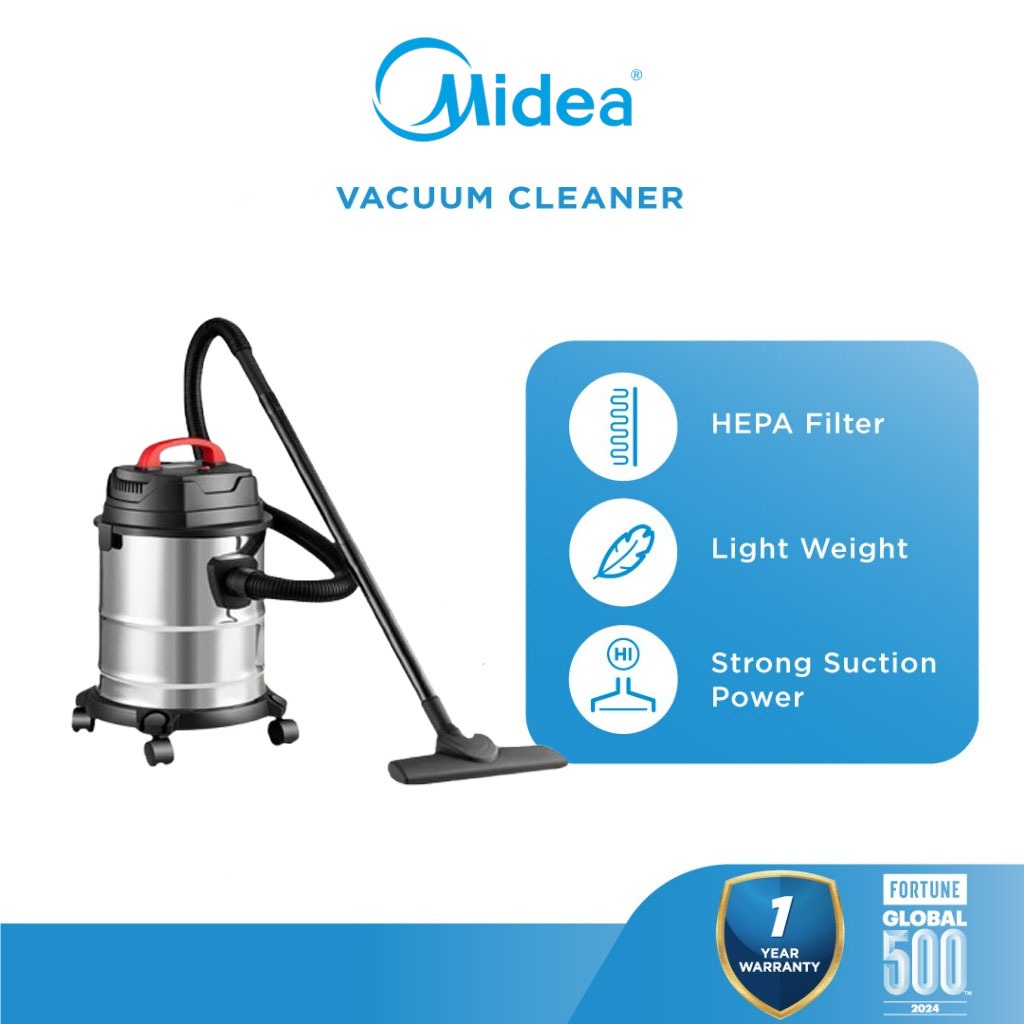 Midea Vacuum Cleaner Wet Dry Vakum Stainless Steel Heavy Duty 3 in1 吸尘机 ...