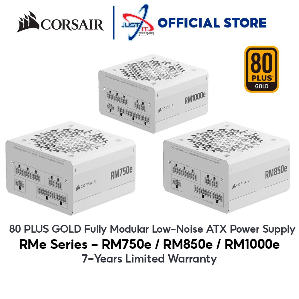 CORSAIR RM750E / RM850E / RM1000E 80PLUS GOLD ATX3.1 WHITE FULL MODULAR ...