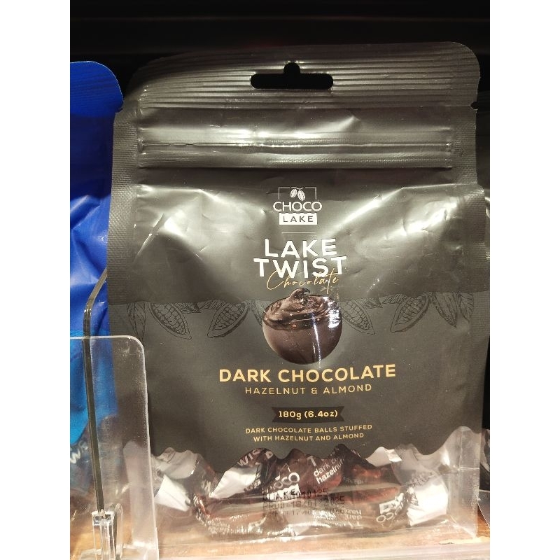 Choco lake lake twist dark chocolate hazelnut & almond 180gram | Shopee ...