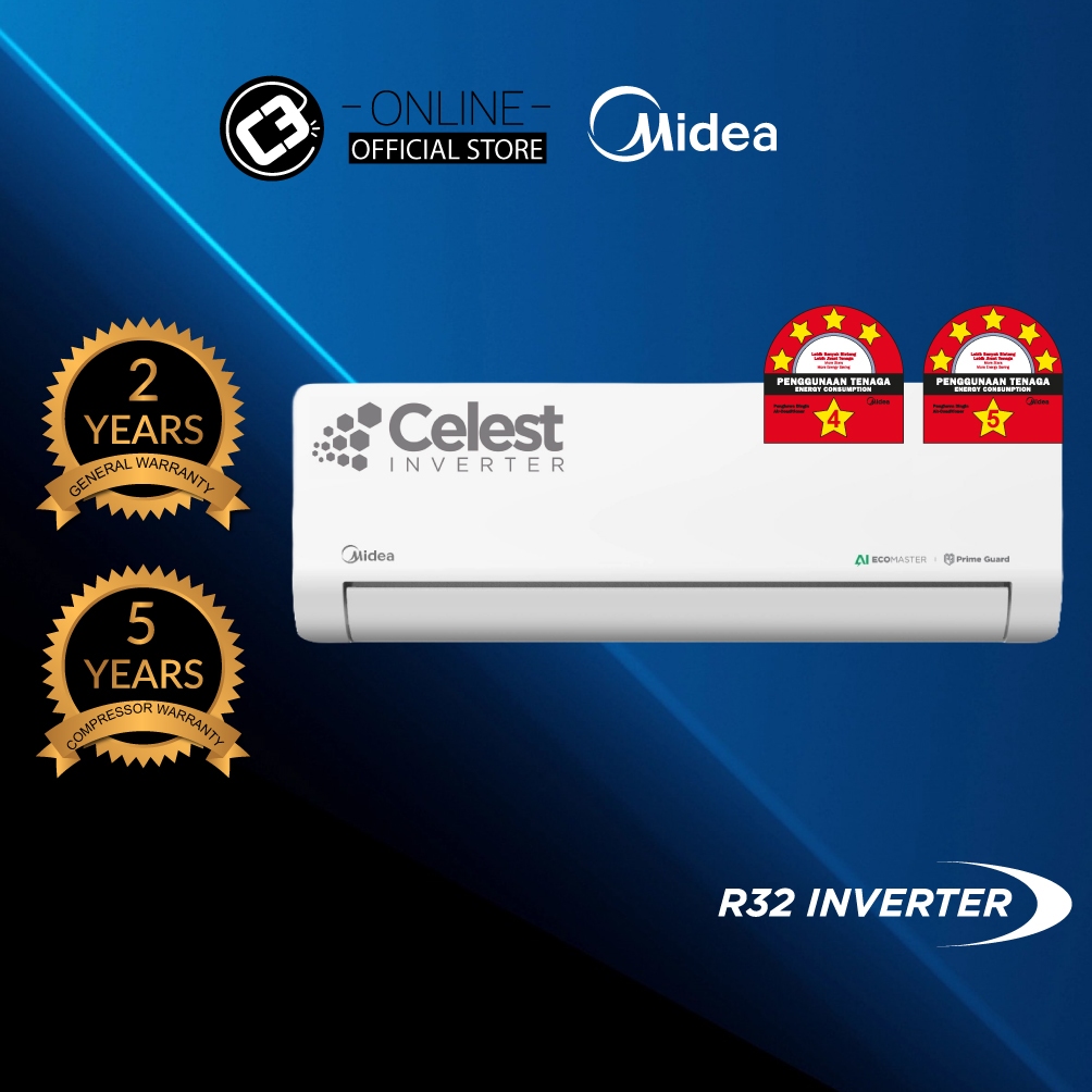 MIDEA R32 Inverter Air Conditioner MSCE 1.0HP ~ 2.5HP | Shopee Malaysia