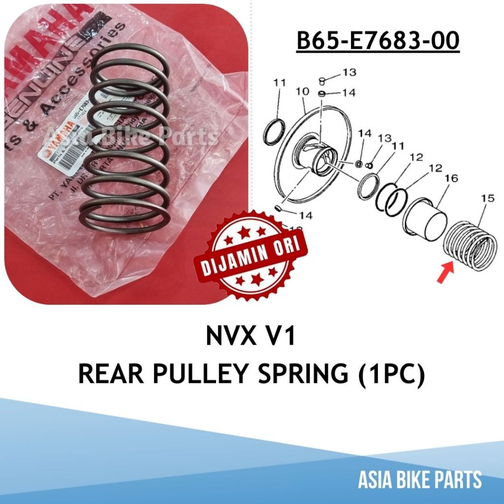 Yamaha Original NVX V1 Secondary Sheave Spring Rear Pulley Belakang - B65-E7683-00 | Shopee Malaysia
