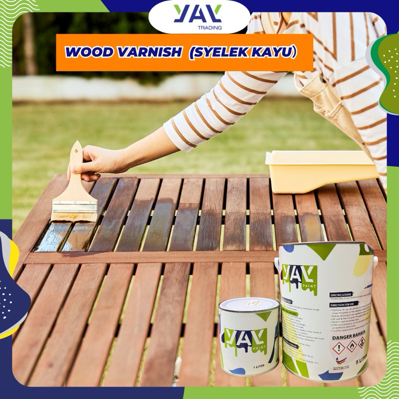 YAY Paint Matte Wood Varnish 1L / 5L Varnish Kayu Matte, Anti-Fungal ...