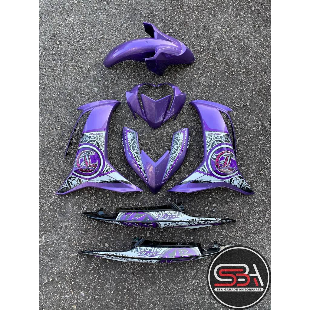 COVERSET BODYSET LC135 LC V8 BATIK BPM1 METALIC PURPLE BLACK L8-B-4 ...