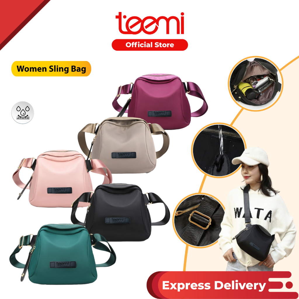 TEEMI Beg Silang Wanita Women Korean Hobo Style Sling Bag Nylon Water ...