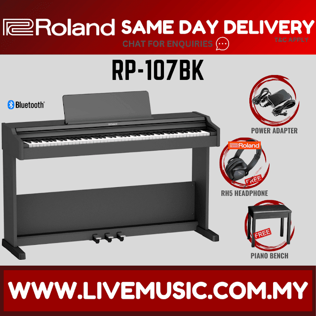 *SAME DAY DELIVERY* Roland RP107 Digital Piano with FREE RH-5 Headphone ...