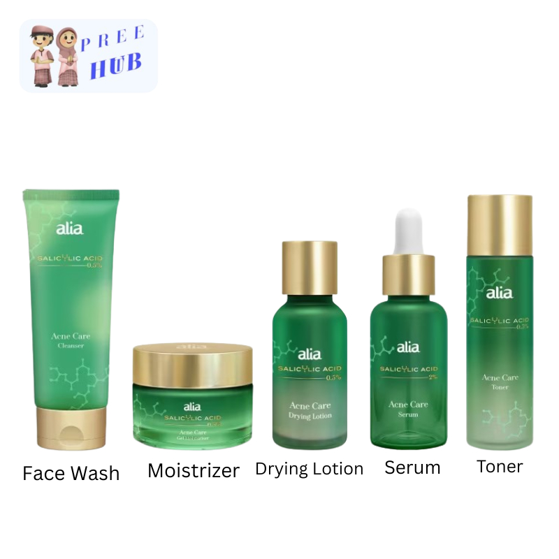 ALIA Salicylic Acid Acne Care Toner/Face Wash/Drying Lotion/Moisturiser ...