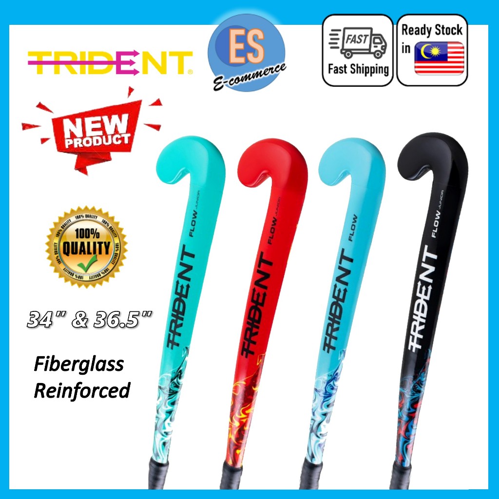 🌟🆂🅰🅻🅴🌟TRIDENT FLOW HOCKEY STICK WITH FIBER REINFORCE 35" & 36.5" JUNIOR ...