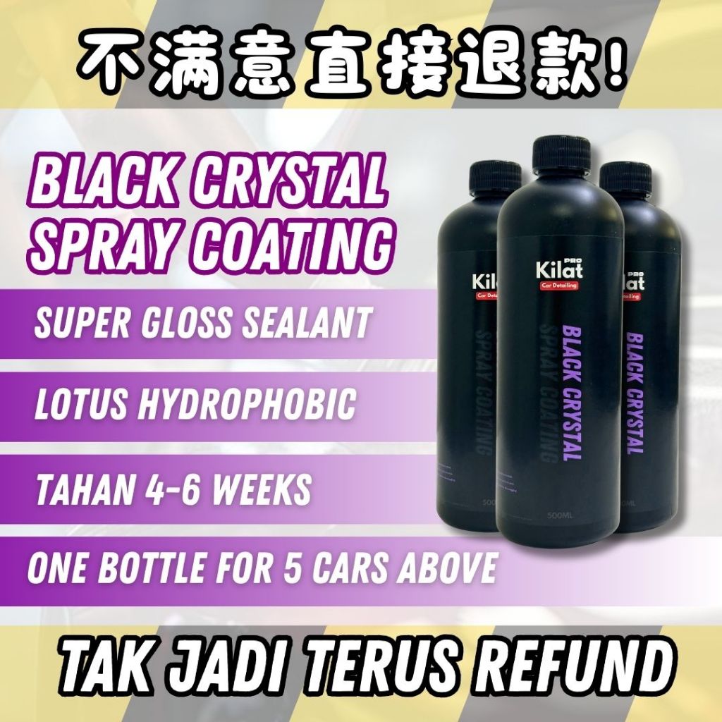 KilatPro Black Crystal Spray Coating | High Gloss | Lotus Effect | Long ...
