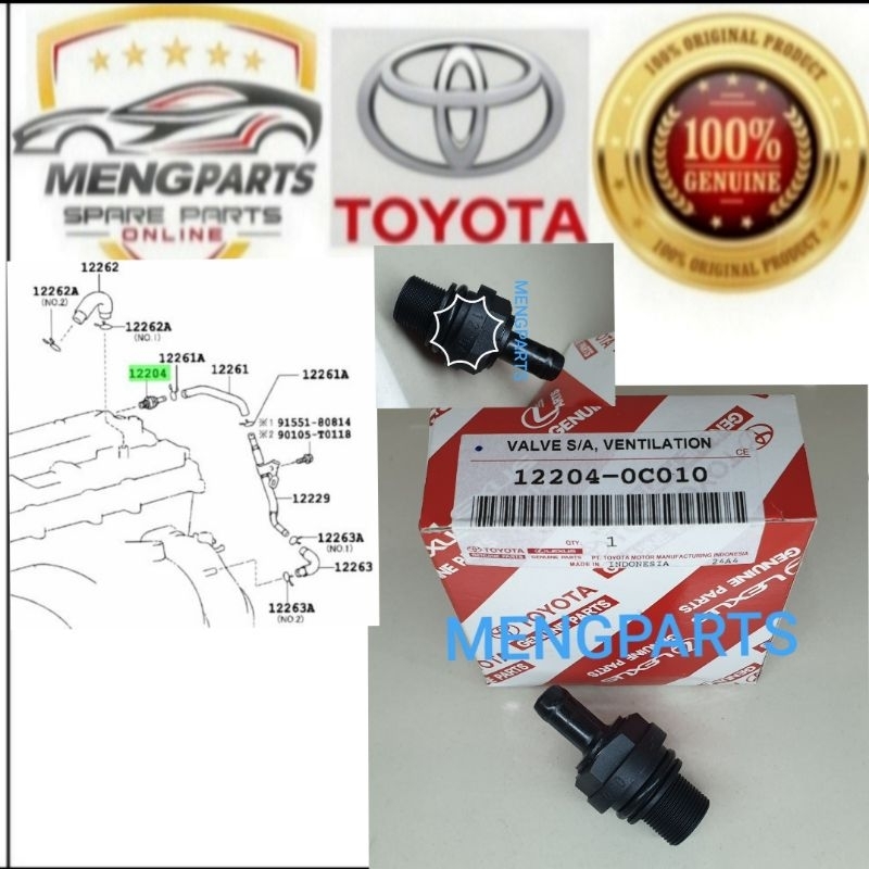 ORIGINAL TOYOTA INNOVA HILUX KUN25 FORTUNER HIACE VAN KDH200 VALVE ...