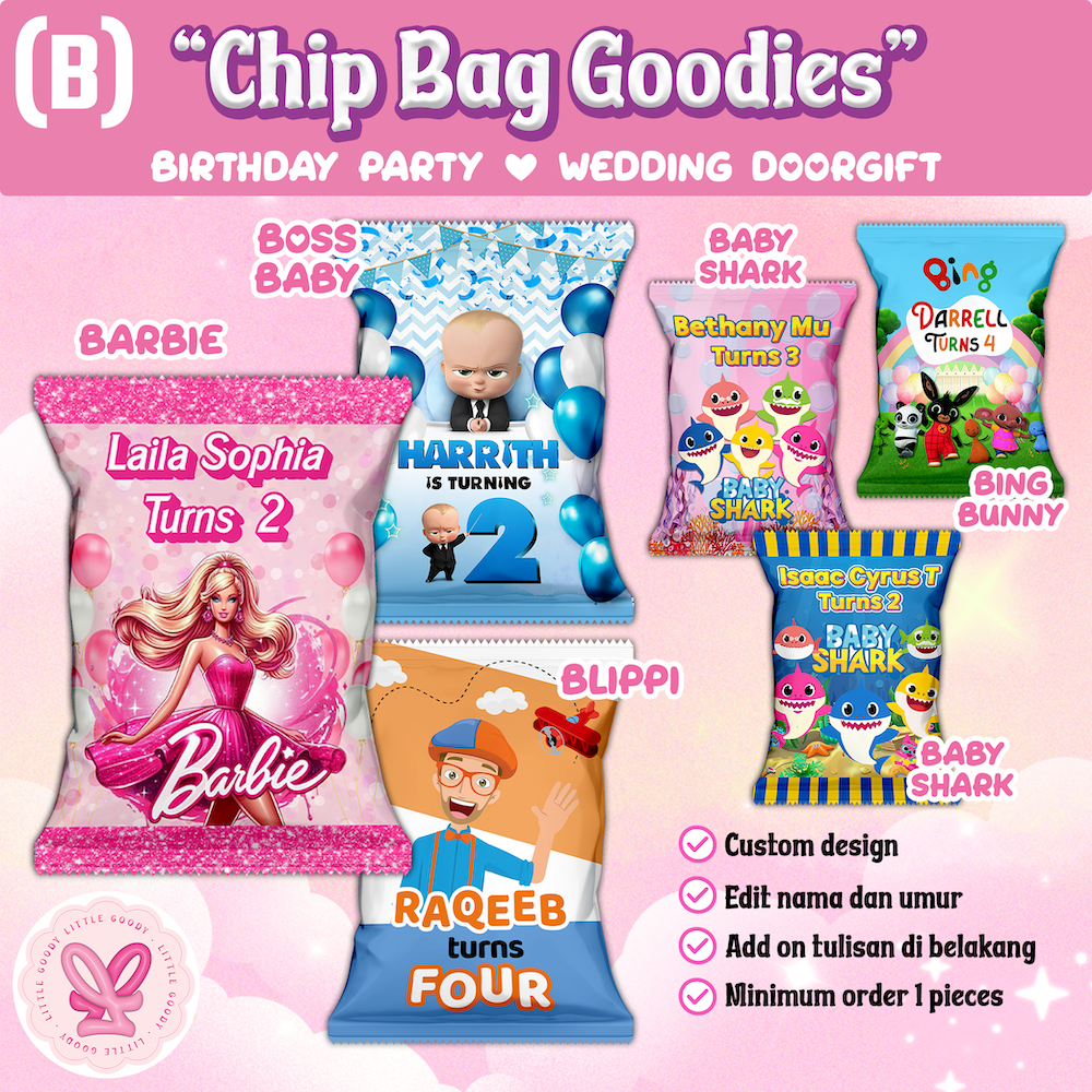 Custom/Ready made Chip Bag | Party gift bag goodies | Birthday ...