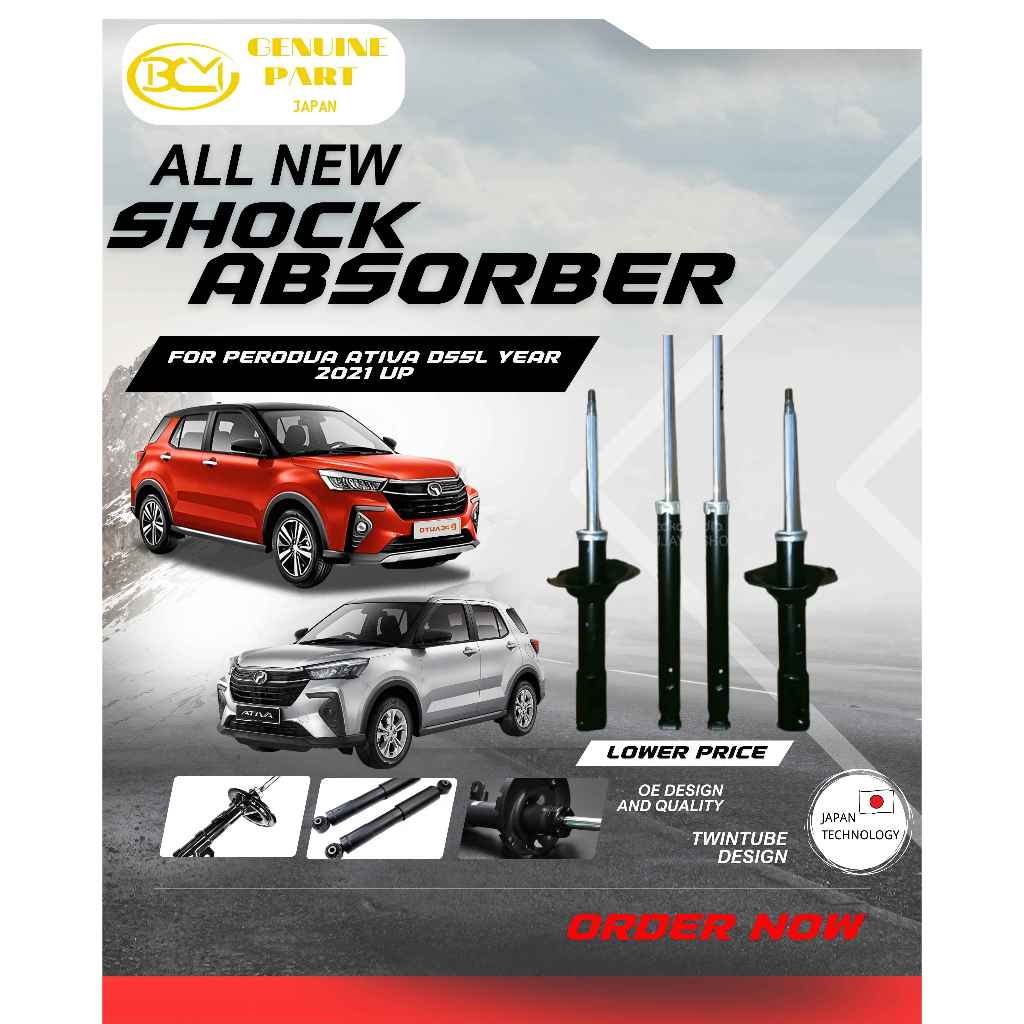 BCM JAPAN HEAVY-DUTY Gas Shock Absorber for Perodua Ativa D55L year ...