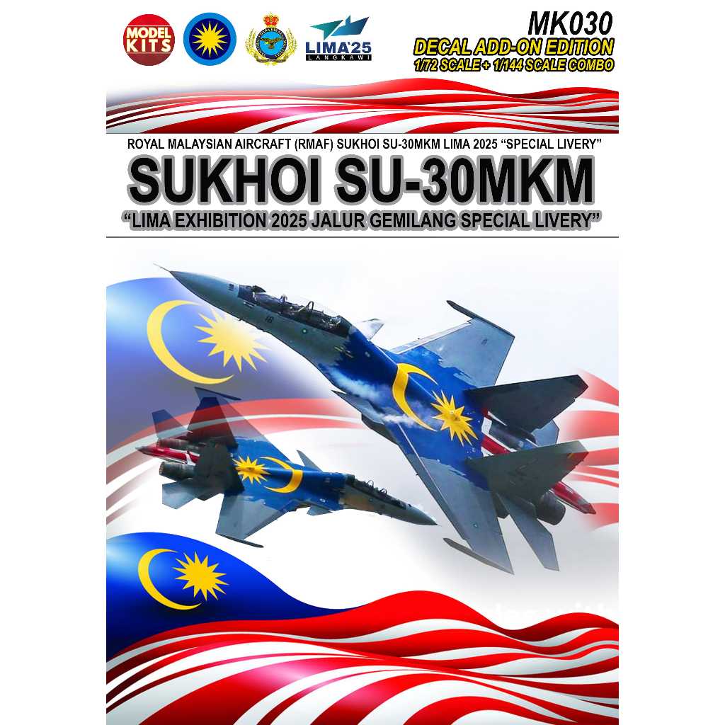 RMAF Sukhoi Su-30MKM LIMA 2025 Livery Waterslide Decals | Shopee Malaysia