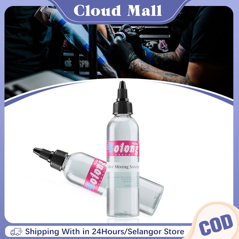 SOLONG Pro Tattoo Ink Diluent 120ML - Black & Color Mixing Solution ...