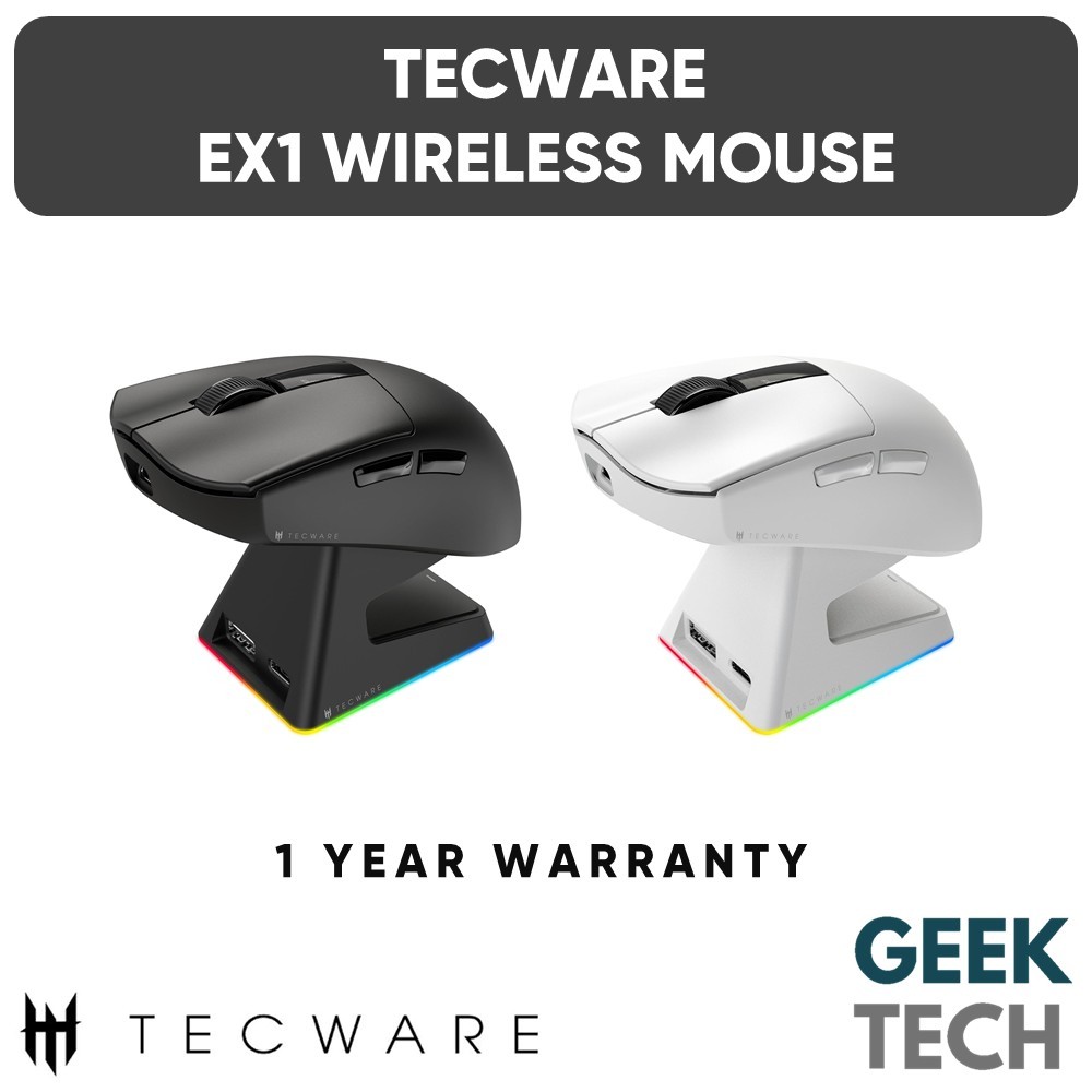 TECWARE EX1 Lightweight Gaming Mouse, 26K DPI Wireless Mouse, OLED ...