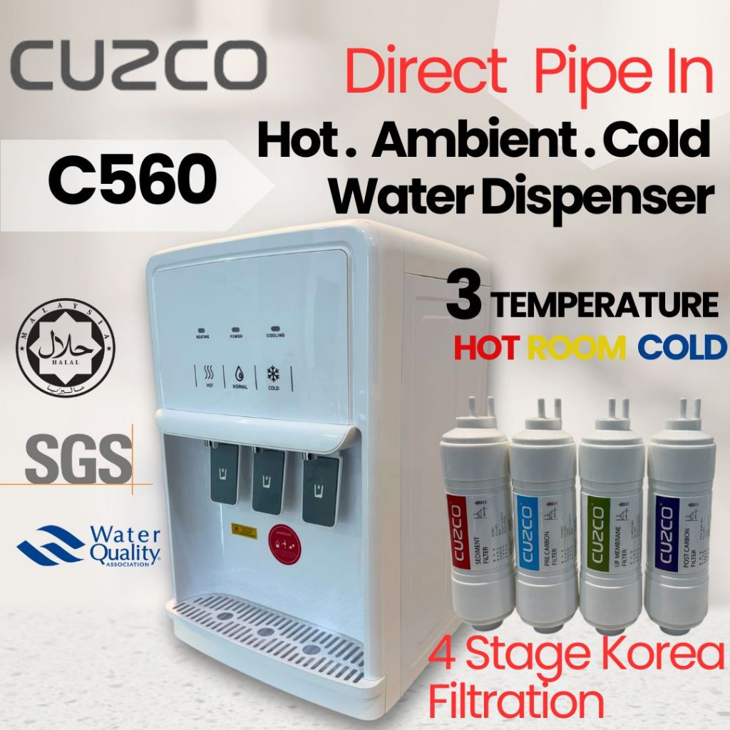 C560 Table Top Water Dispenser with 4 Halal Filter Set - Electric Fan Cooling | Shopee Malaysia