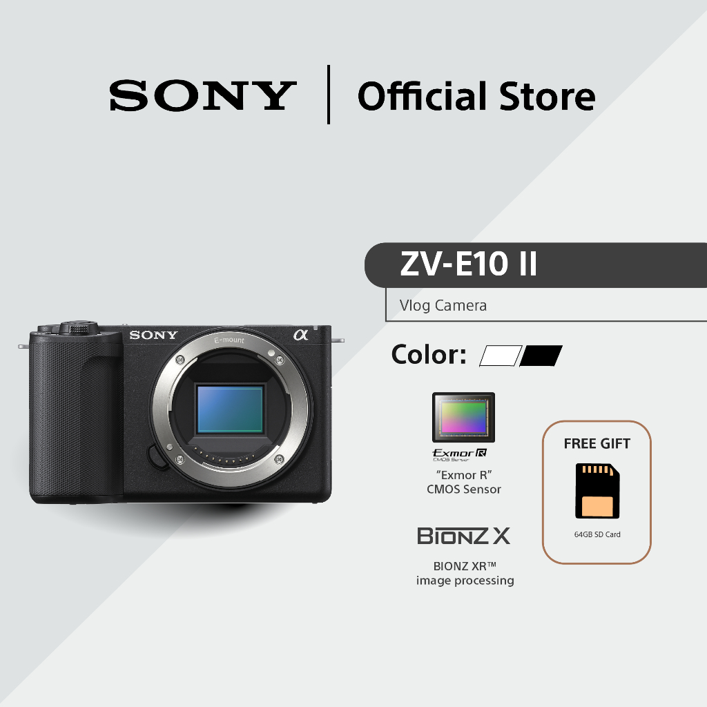Sony ZV-E10 II vlog camera | ZV-E10M2 | Free Gift [64 GB SD Card+ NP ...