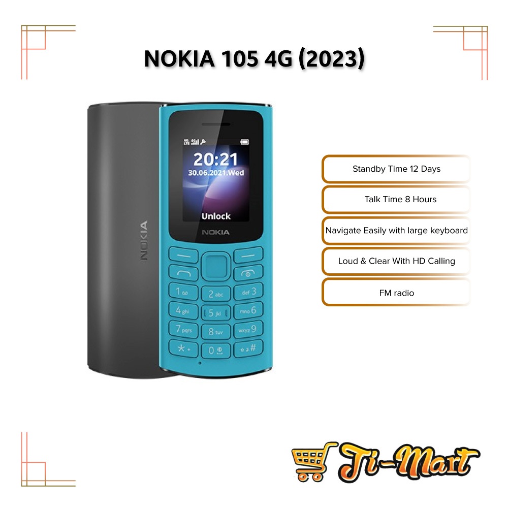 [NEW SET] Nokia 105 4G 2023 (1.8" Display | FM Radio) 1 Year Nokia ...