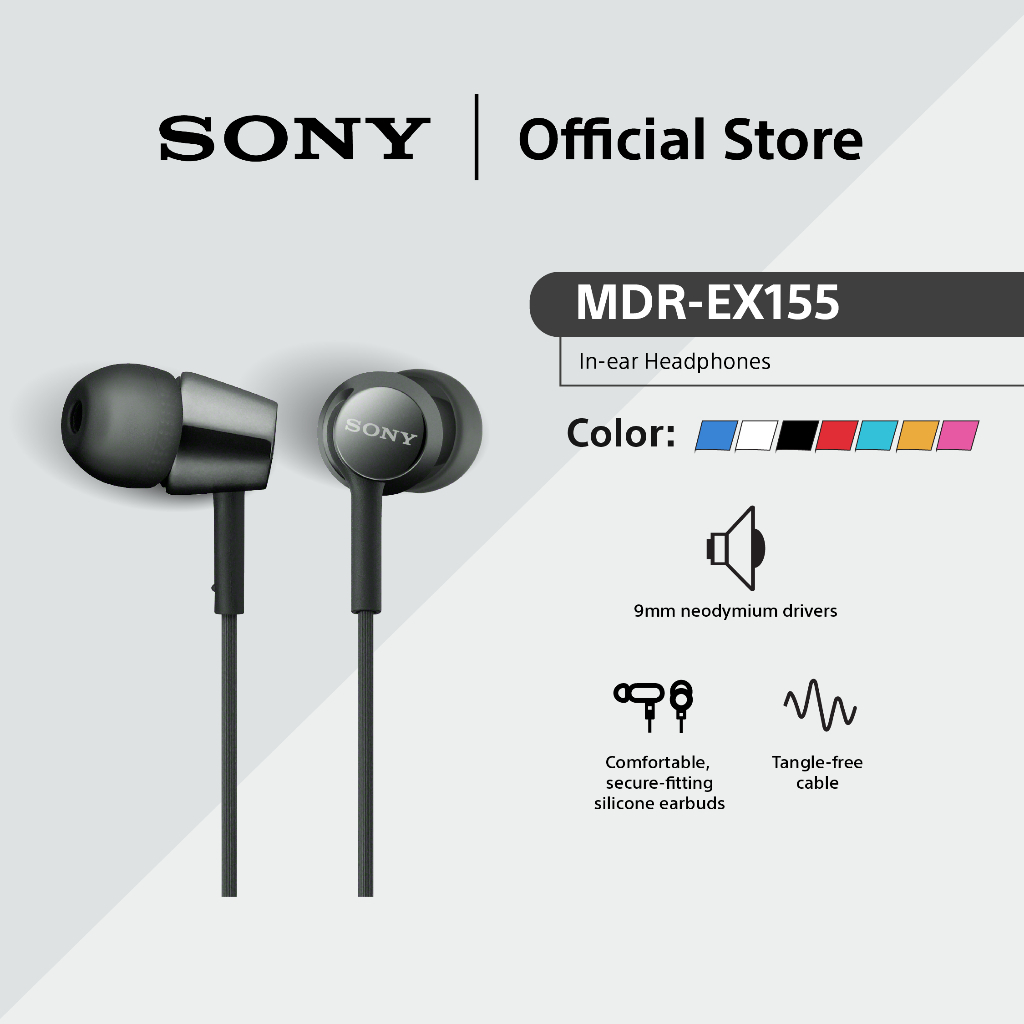 Sony MDR-EX155 In-Ear Headphones EX155 | Shopee Malaysia
