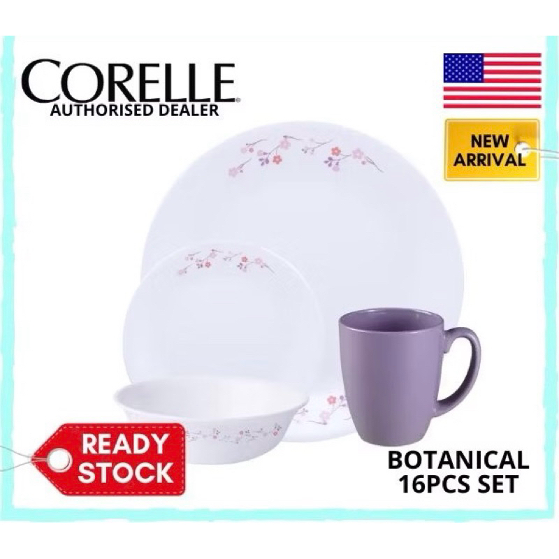 (Ready Stock!)Corelle Livingware Botanical 16pcs Dinnerware Set (16S ...