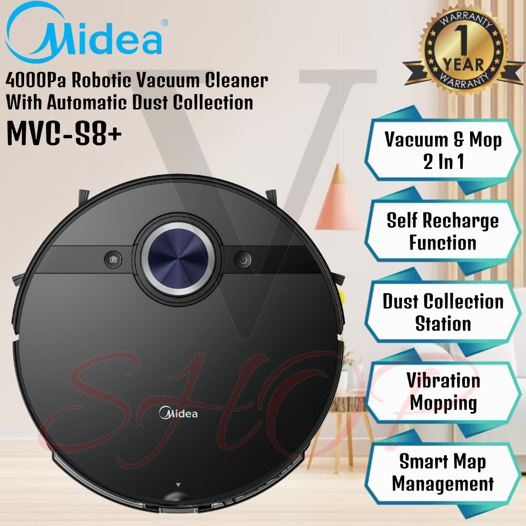 MIDEA 4000Pa ROBOTIC / ROBOT VACUUM CLEANER WITH AUTOMATIC DUST ...
