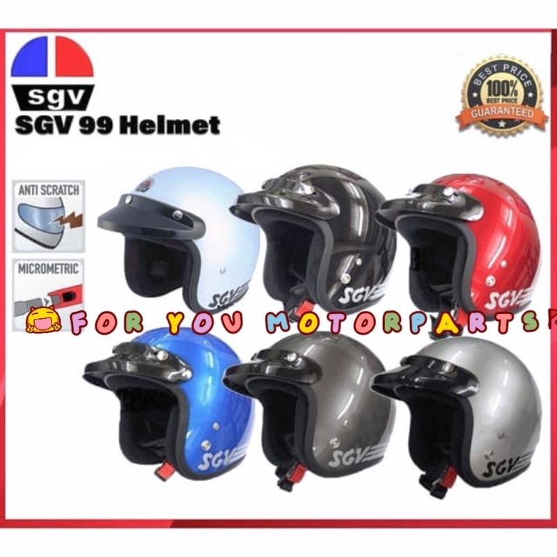 SGV99 HELMET (100%ORIGINAL) FULL FACE CLIPS TYPE WITH CAP/SGV 99 HELMET ...