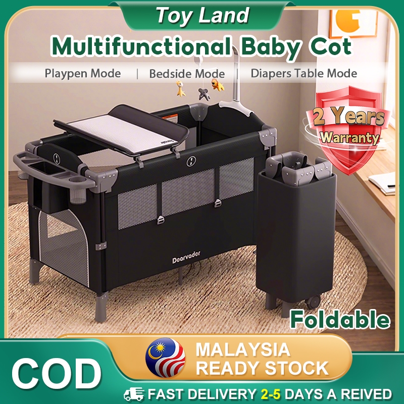COD Multifunction Baby cot 2 Level Portable Large Size Baby Crib ...