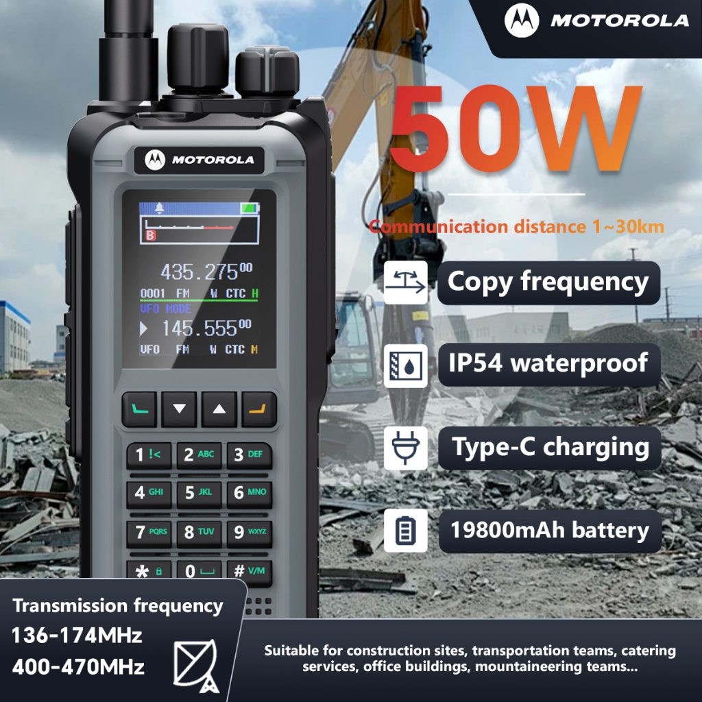 Motorola Walkie Talkie P8260 Audio Handheld Outdoor Waterproof 19800mAh ...
