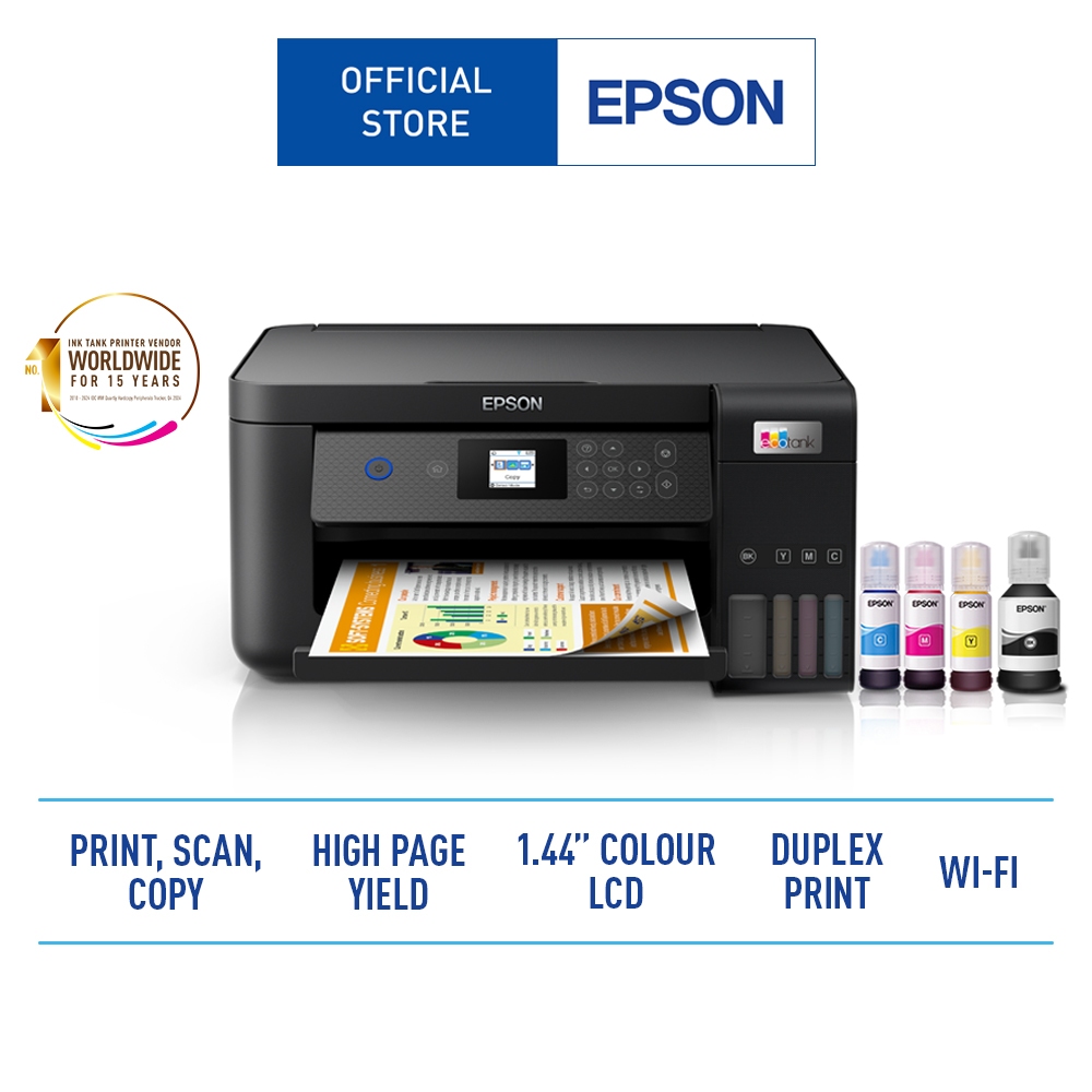 [REDEEM TNG RM50 + Free 2 001 Ink 1 June] Epson EcoTank L4260 (Black) A4 Wi-Fi Duplex All-in-One ...