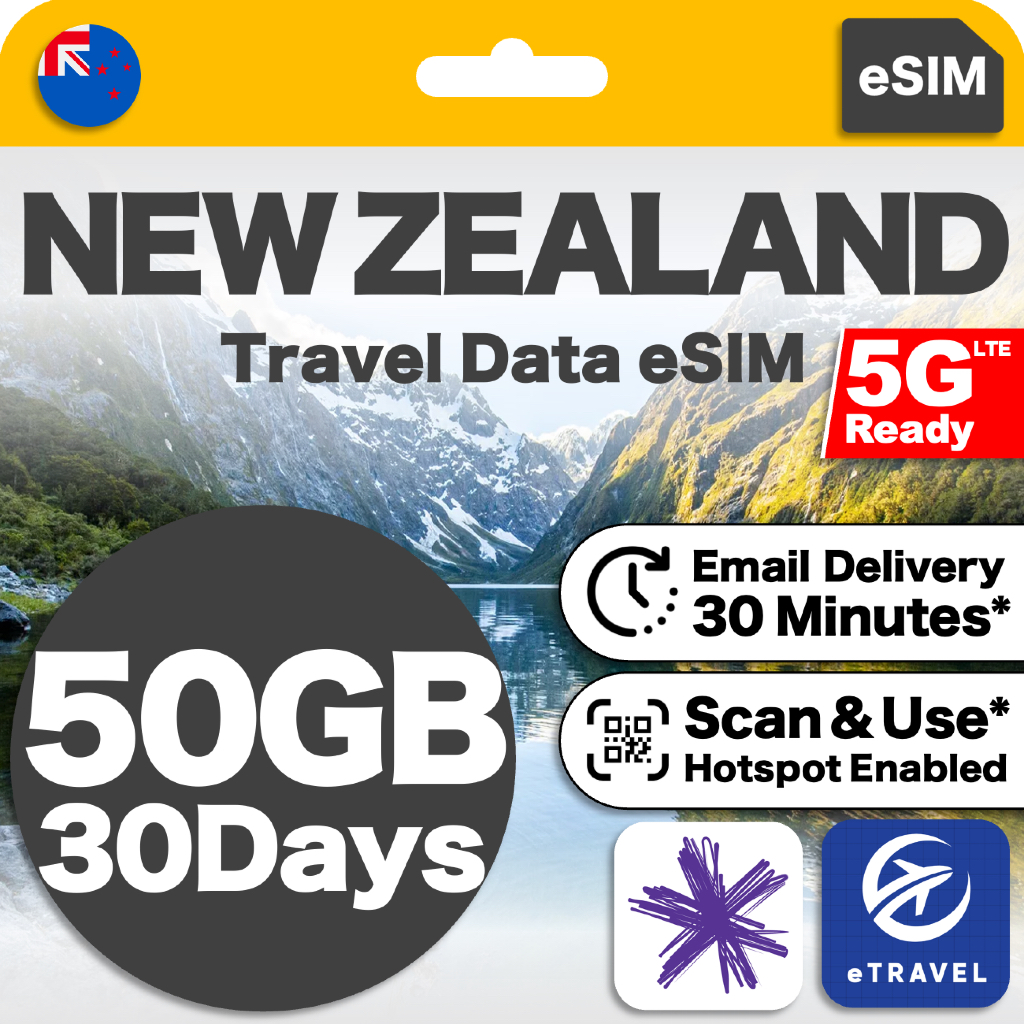 eSIM New Zealand Spark 5G Unlimited Data | eTravel Auckland ...