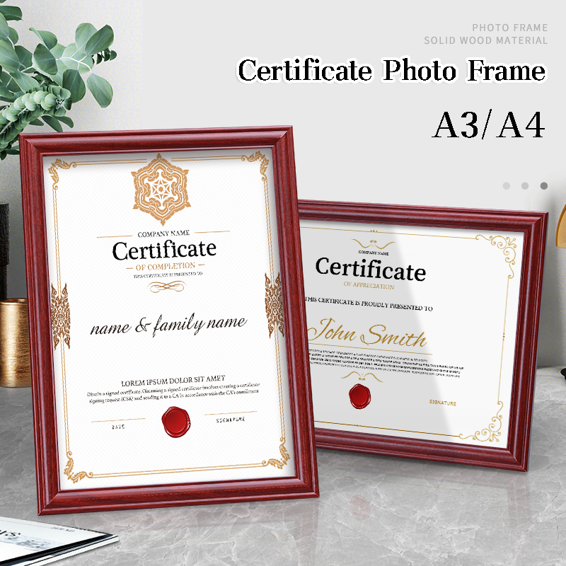 【local delivery】A4 / A3 Certificate Frame Home Decor Photo Cert Frame ...