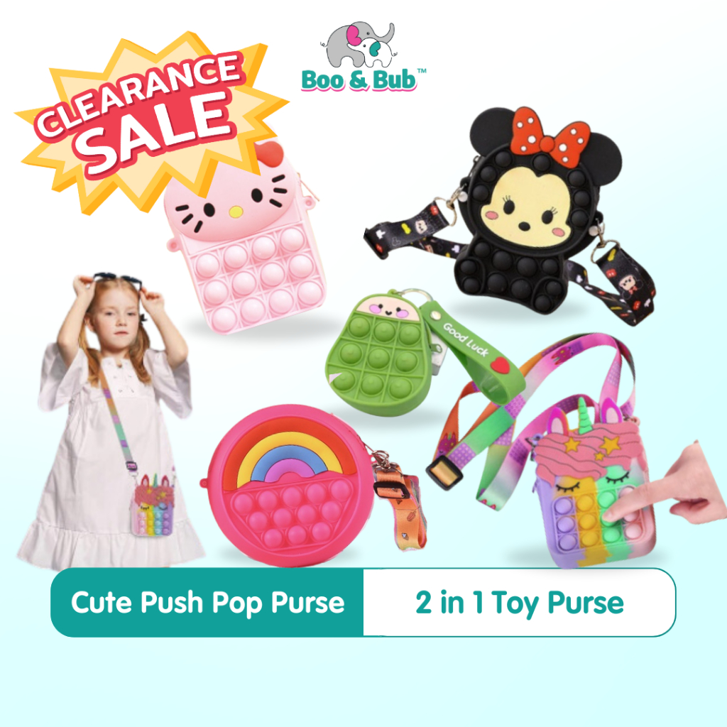 🐘Boo&Bub🐘 Cute Push Pop Purse | Fidget Toys Coin wallet bag Pops It ...