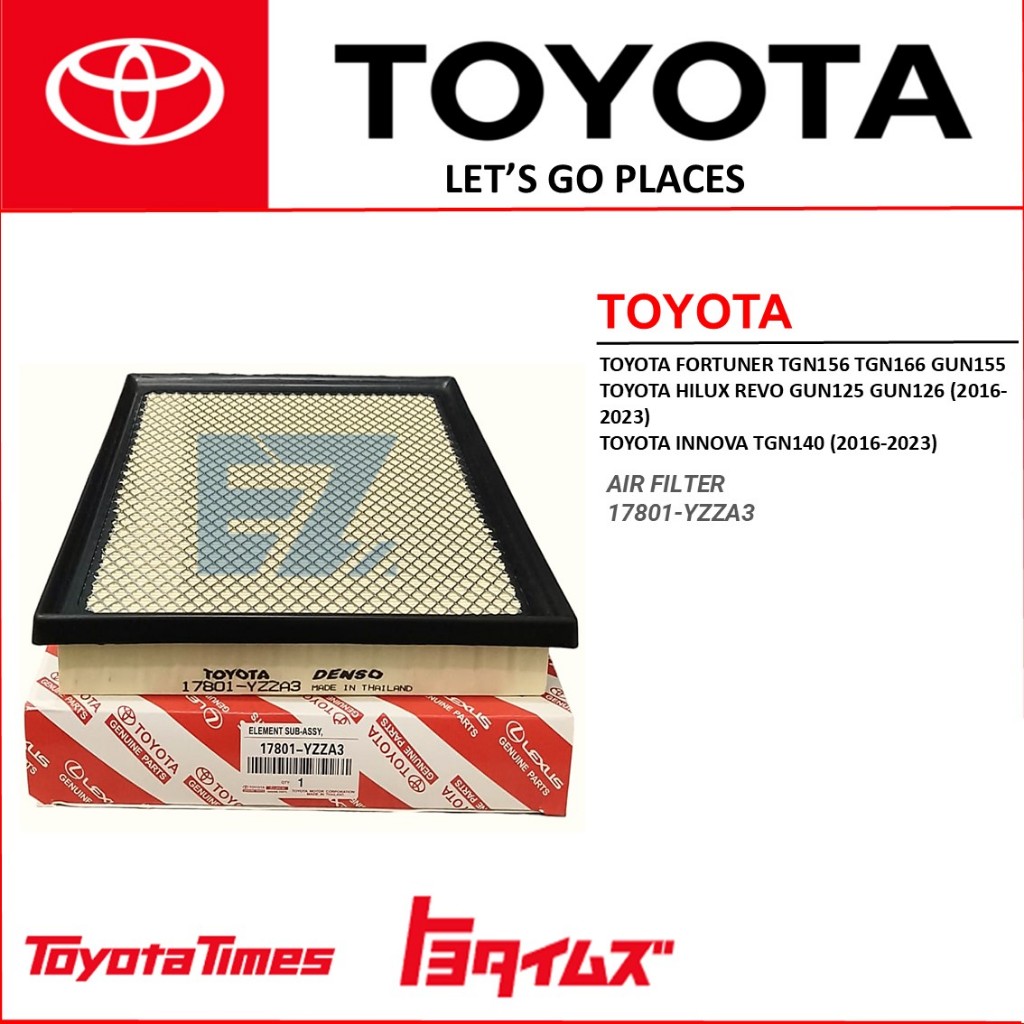 ENGINE AIR FILTER - TOYOTA FORTUNER TGN156 TGN166 HILUX REVO GUN125 ...